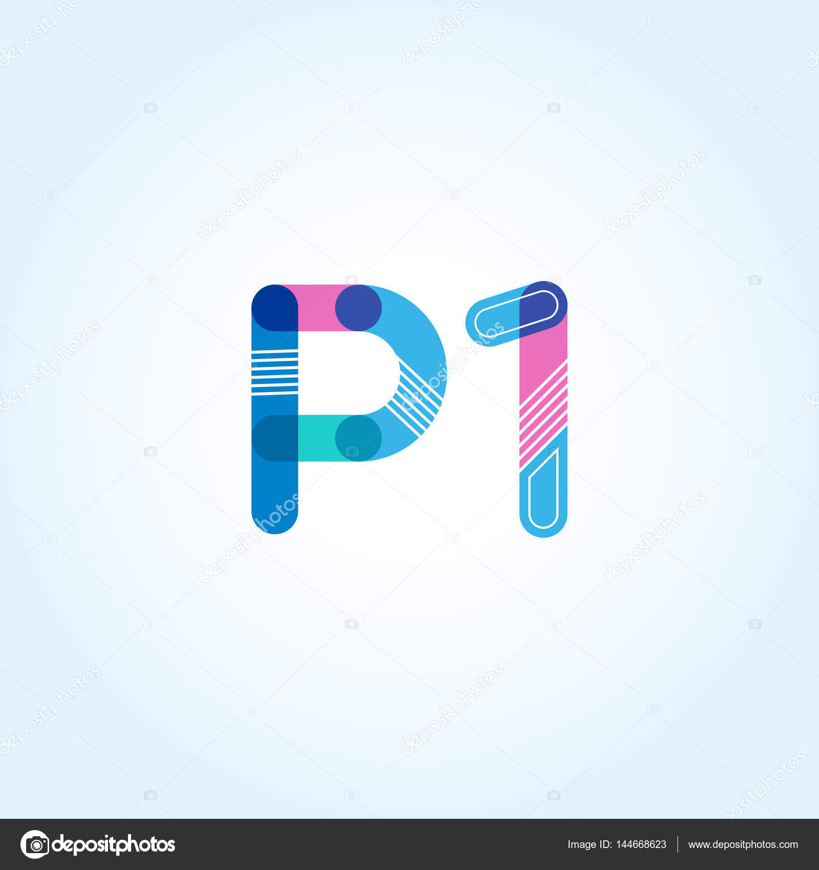 Letter and digit P1 logo — Stock Vector © brainbistro #144668623