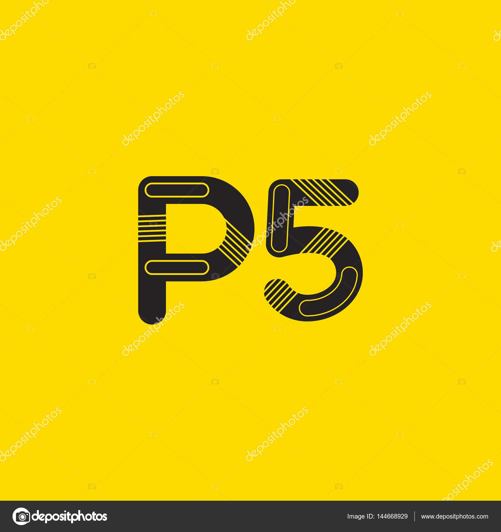 Letra y dígito logo P5 Vector de stock por ©brainbistro 144668929
