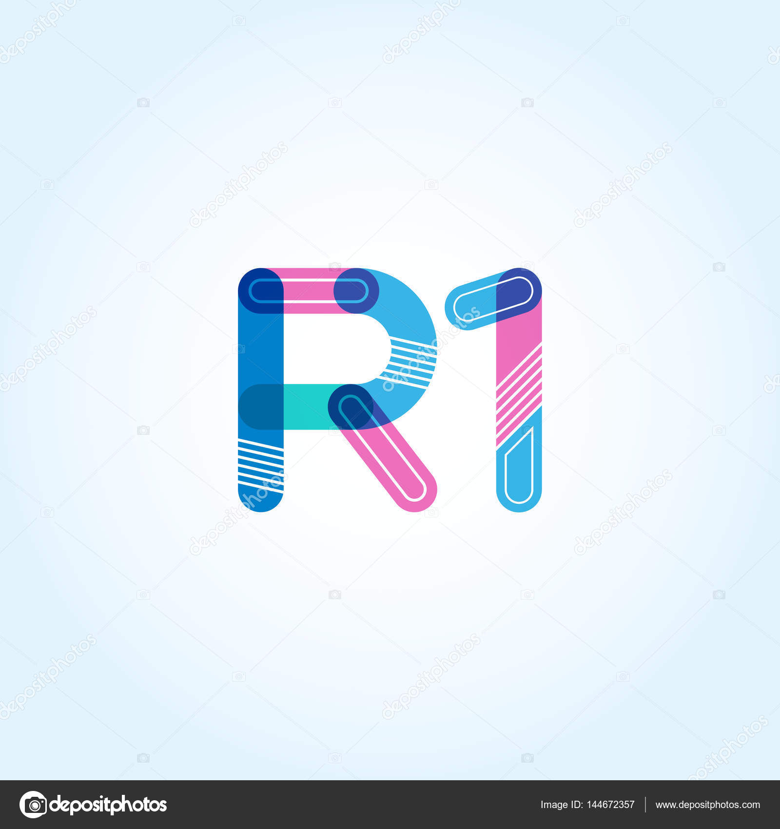 Letter and digit R1 logo — Stock Vector © brainbistro #144672357