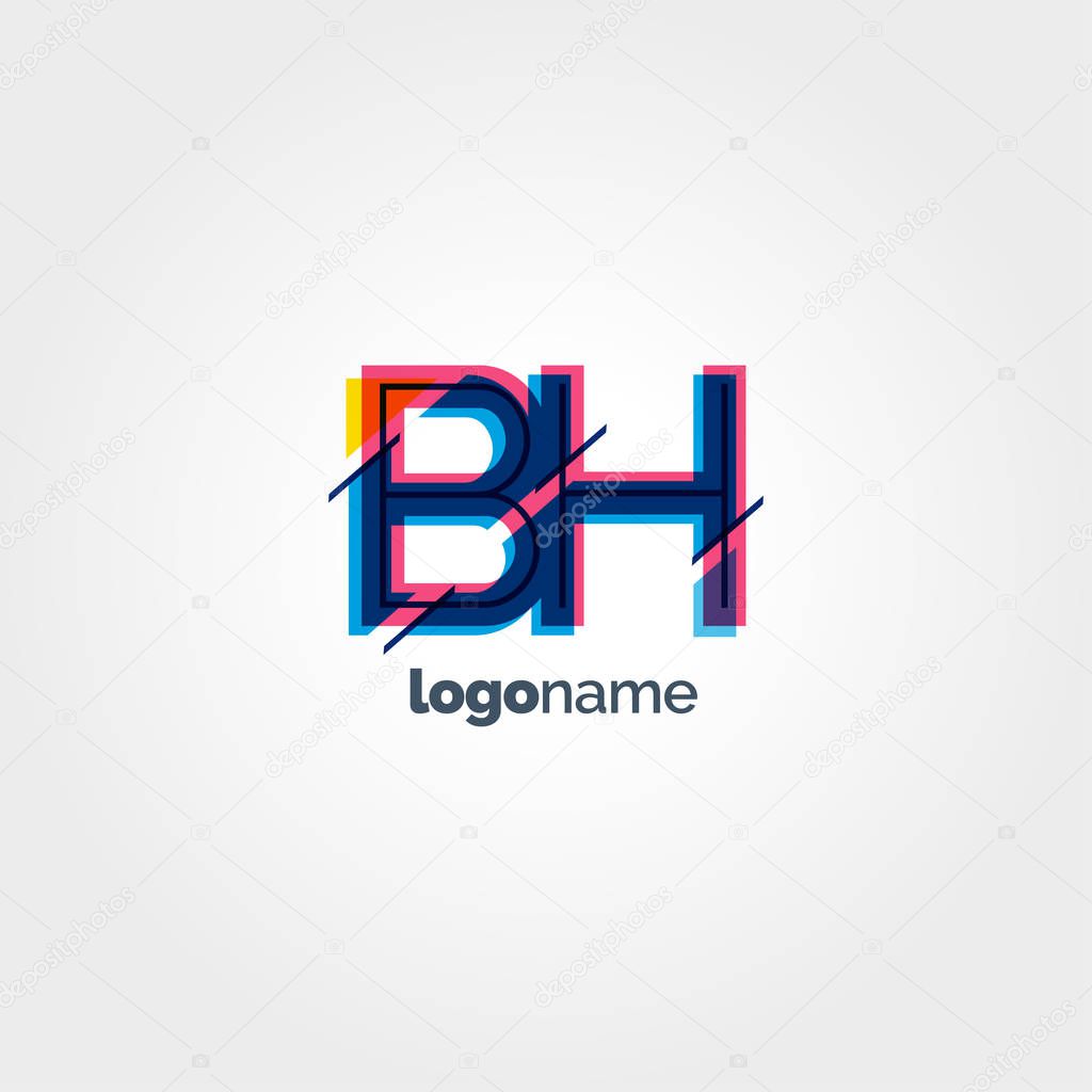 BH multicolour letters logo — Stock Vector © brainbistro #150241032