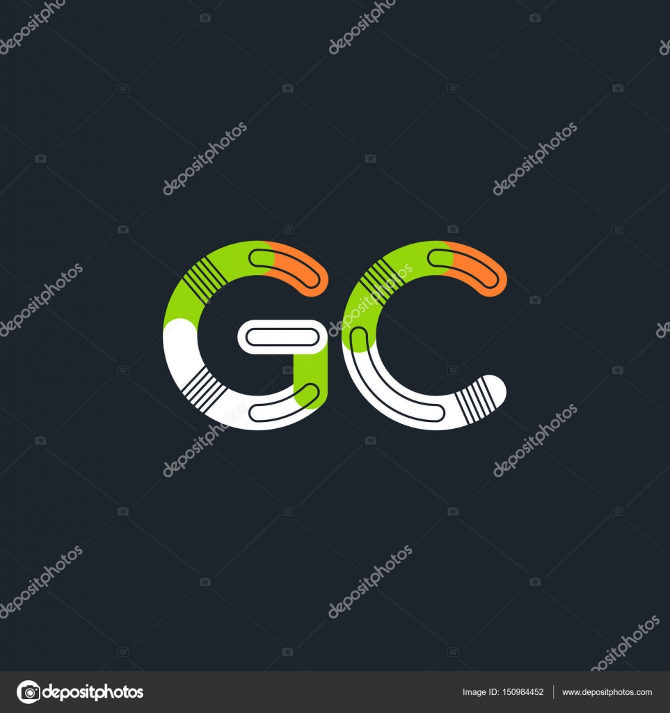 Gc letras conectadas logotipo Vetor de ©brainbistro 150984452