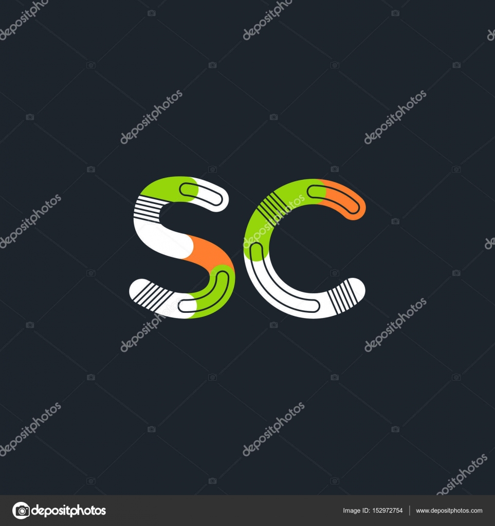 SC letras conectadas logotipo imagem vetorial de brainbistro© 152972754