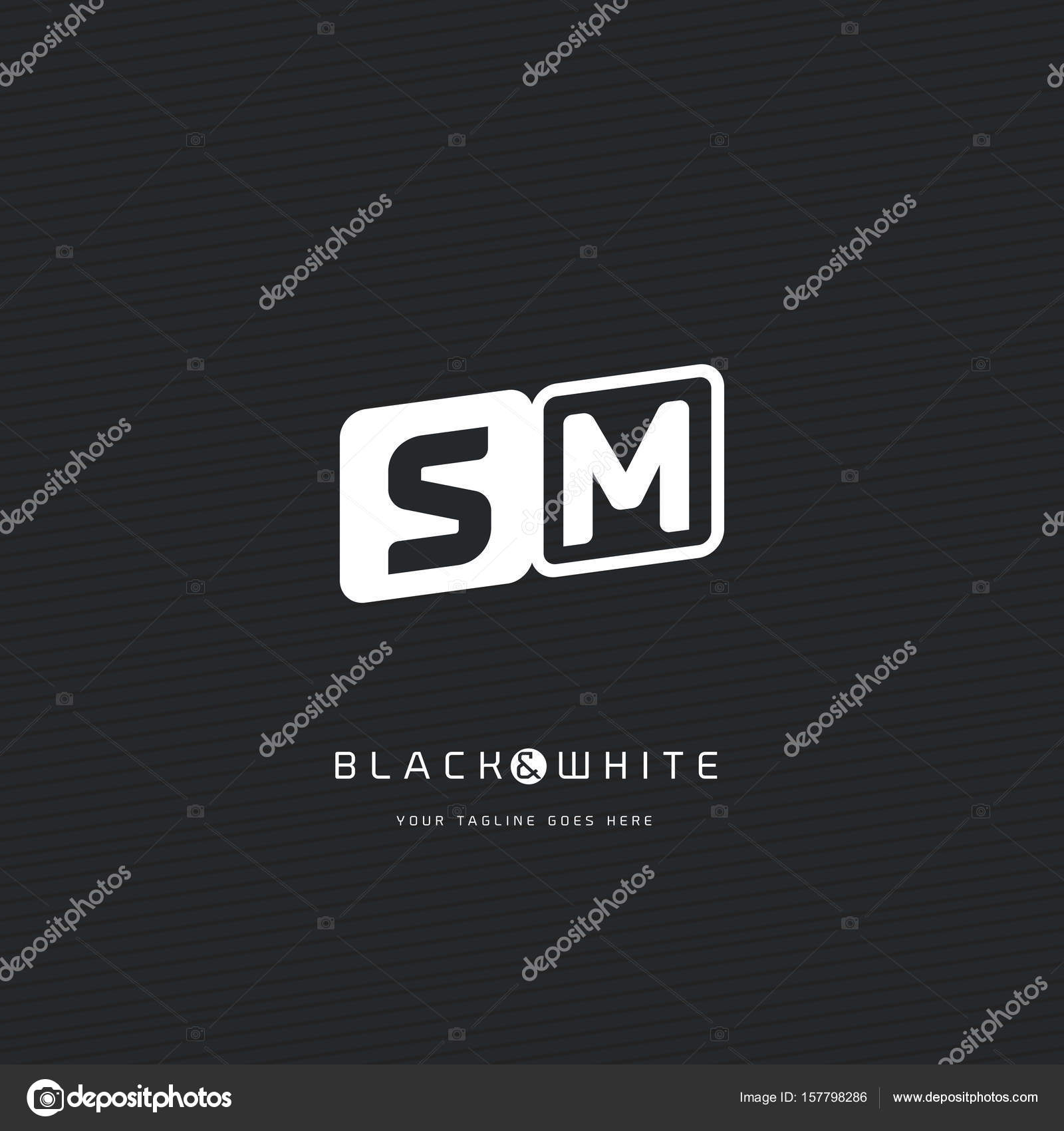 Logotipo letras SM Vector de stock #157798286 de ©brainbistro