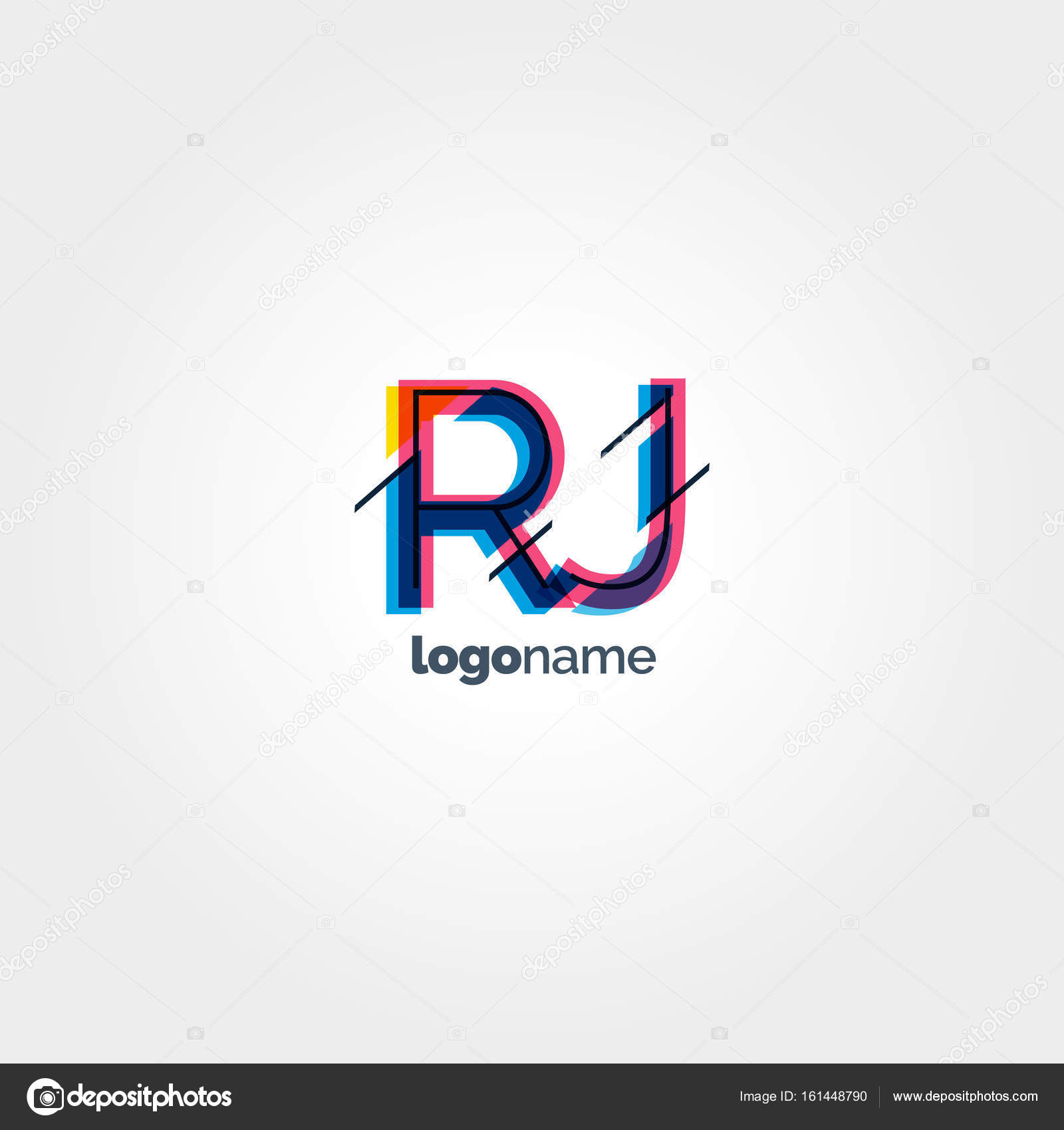 RJ connected letters logo Stock Vector Image by ©brainbistro #161448790