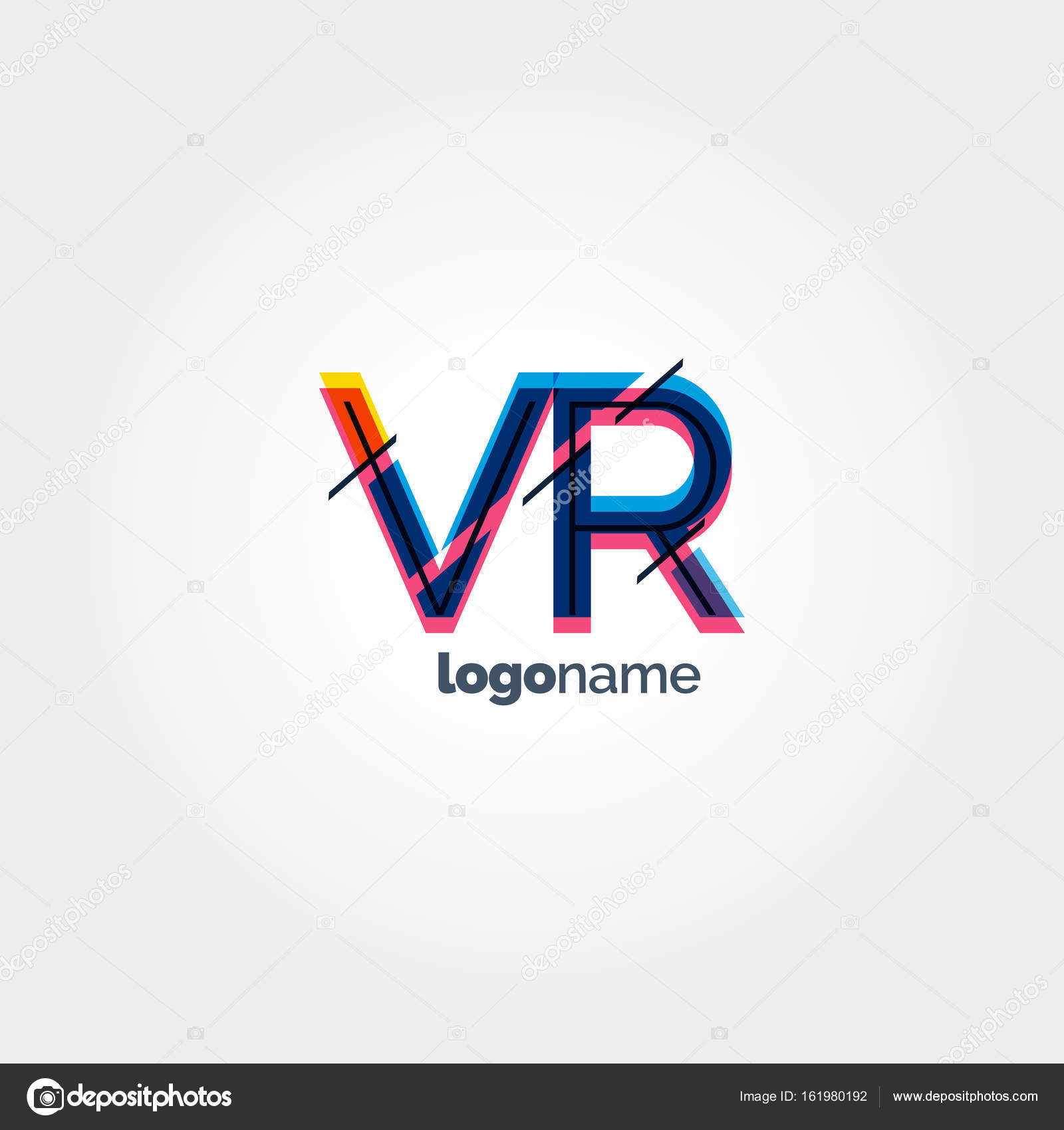 VR connected letters logo Stock Vector Image by ©brainbistro #161980192