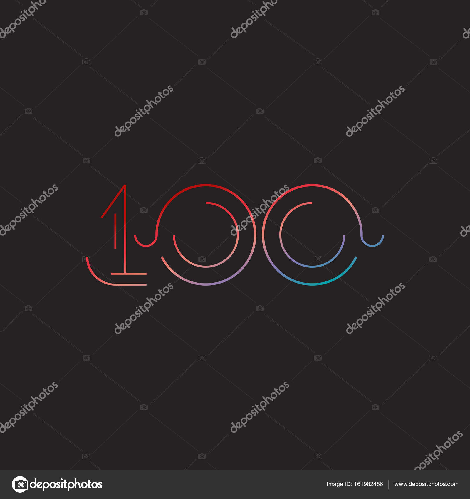 Digit contemporary number 100 logo Stock Vector Image by ©brainbistro ...