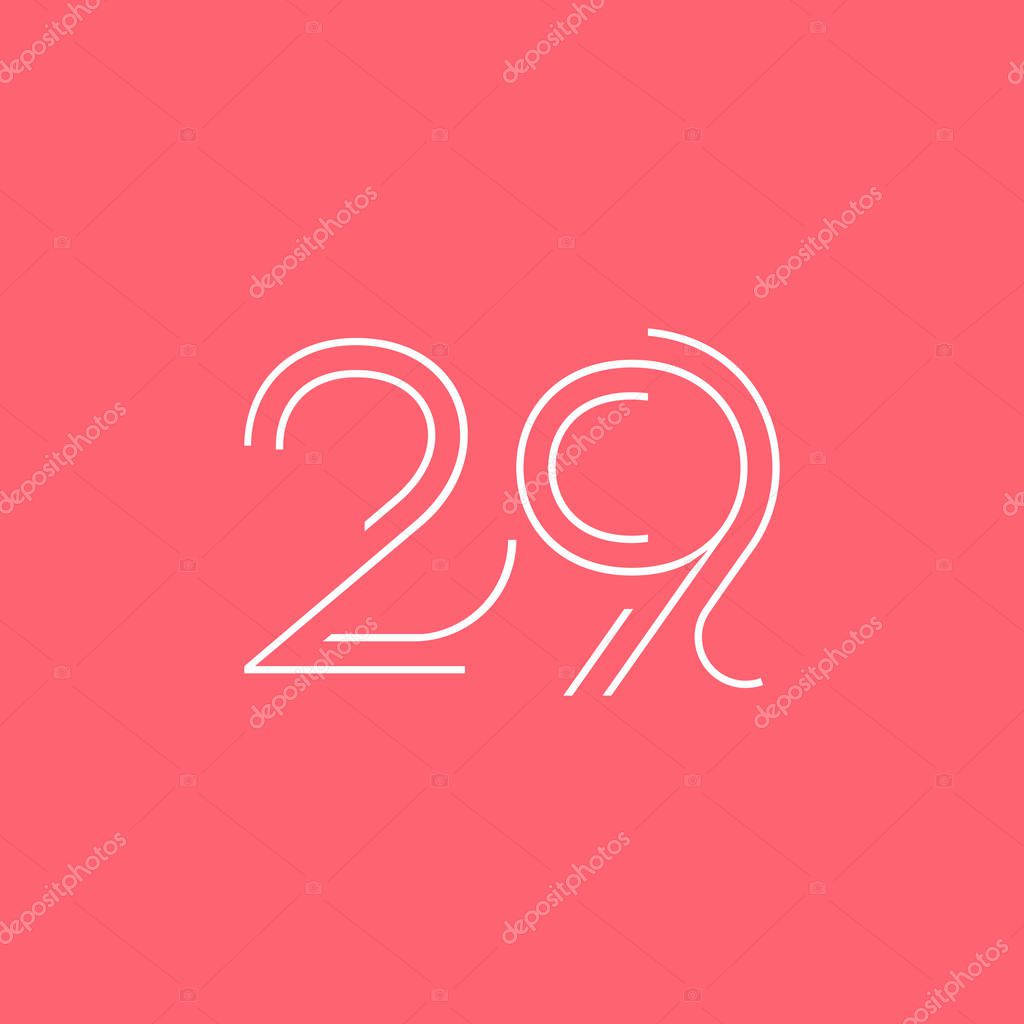 Logotipo do contemporâneo número 29 dígitos — Vetor de Stock ...