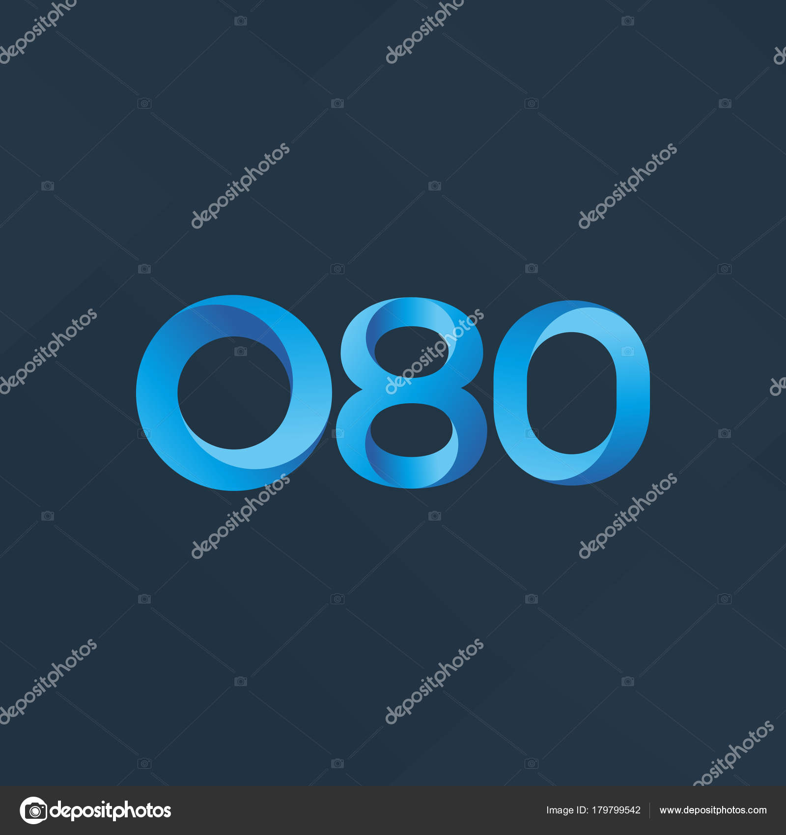 080 Joint Letter Numbers Logo Vector Illustration — Stock Vector ...
