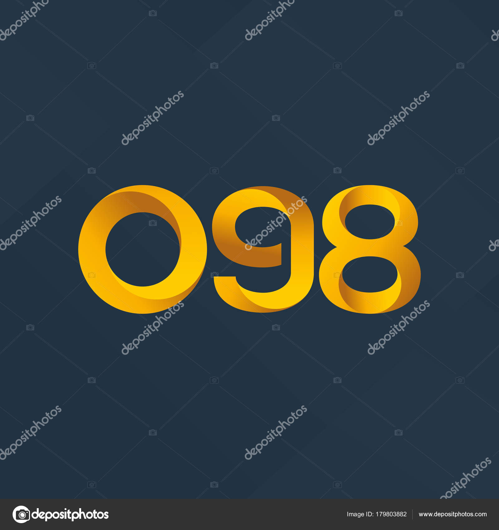 098 Joint Letter Numbers Logo Vector Illustration — Stock Vector ...