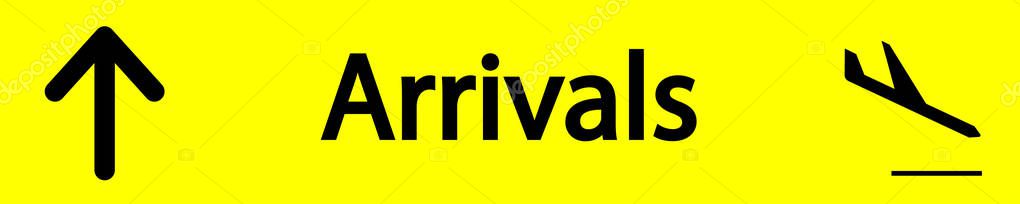 Airport arrivals sign, icon, vector illustration — Stock Vector © DenSv ...