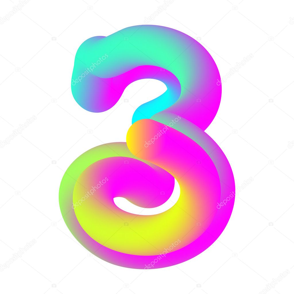 Colorful volume number 3 — Stock Vector © jackreznor #128322386