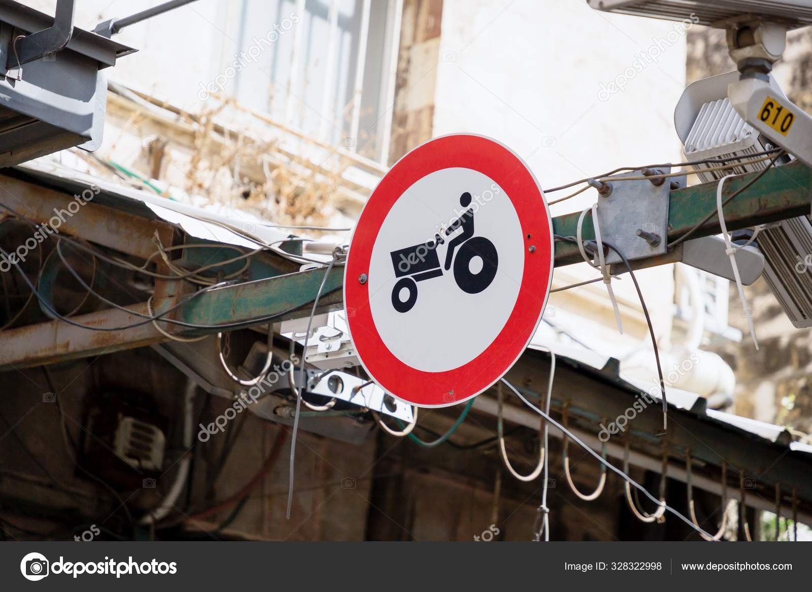 Tractor caution and warning sign, transportation sign with tractor ...