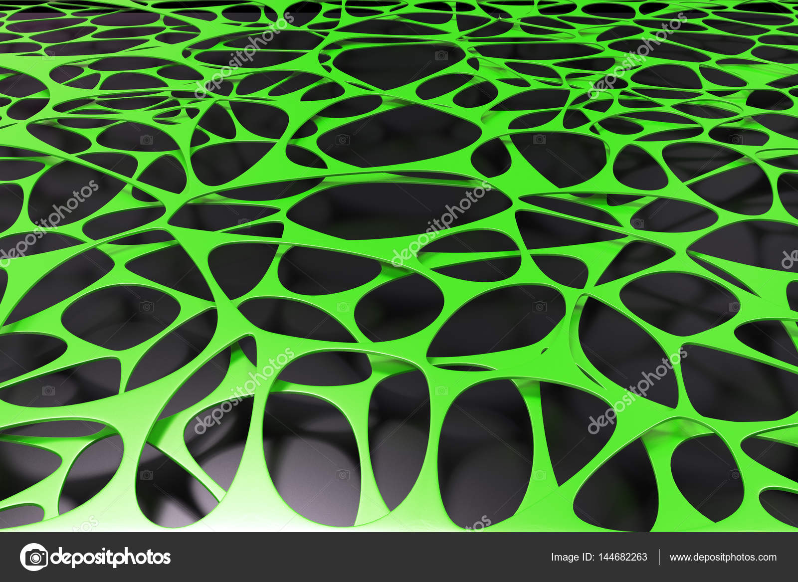 Abstract 3d voronoi organic structure on black background — Stock Photo ...