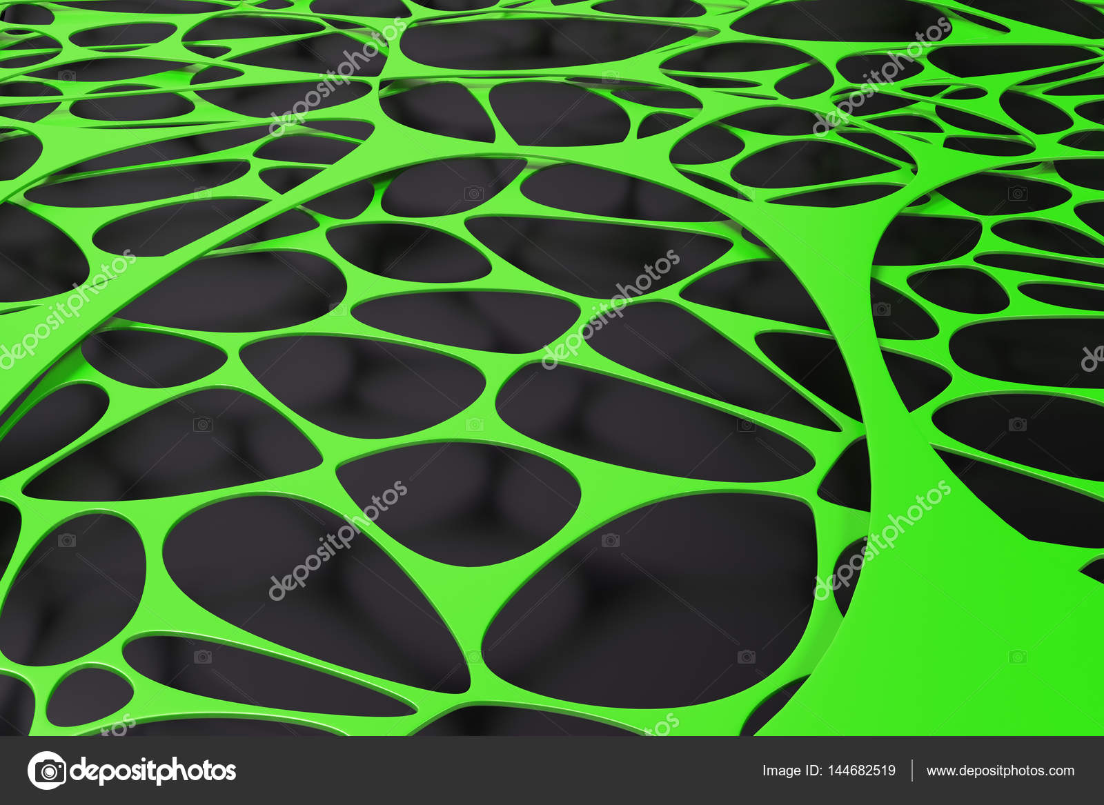 Abstract 3d voronoi organic structure on black background — Stock Photo ...