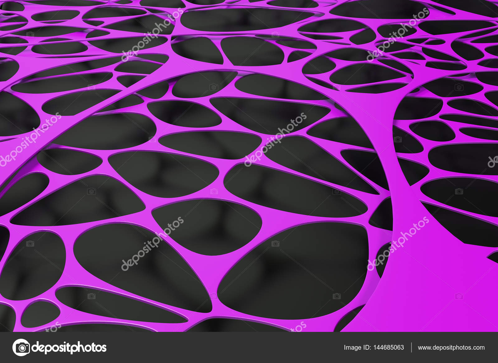 Abstract 3d voronoi organic structure on black background — Stock Photo ...