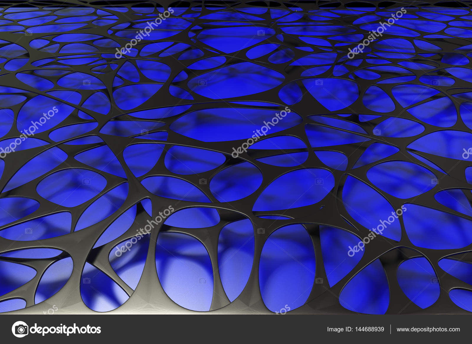 Black 3d voronoi organic structure on colored background — Stock Photo ...