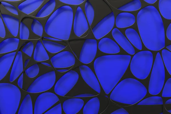 Black 3d voronoi organic structure on colored background — Stock Photo ...