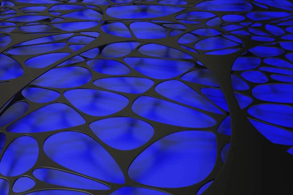 Black 3d voronoi organic structure on colored background — Stock Photo ...