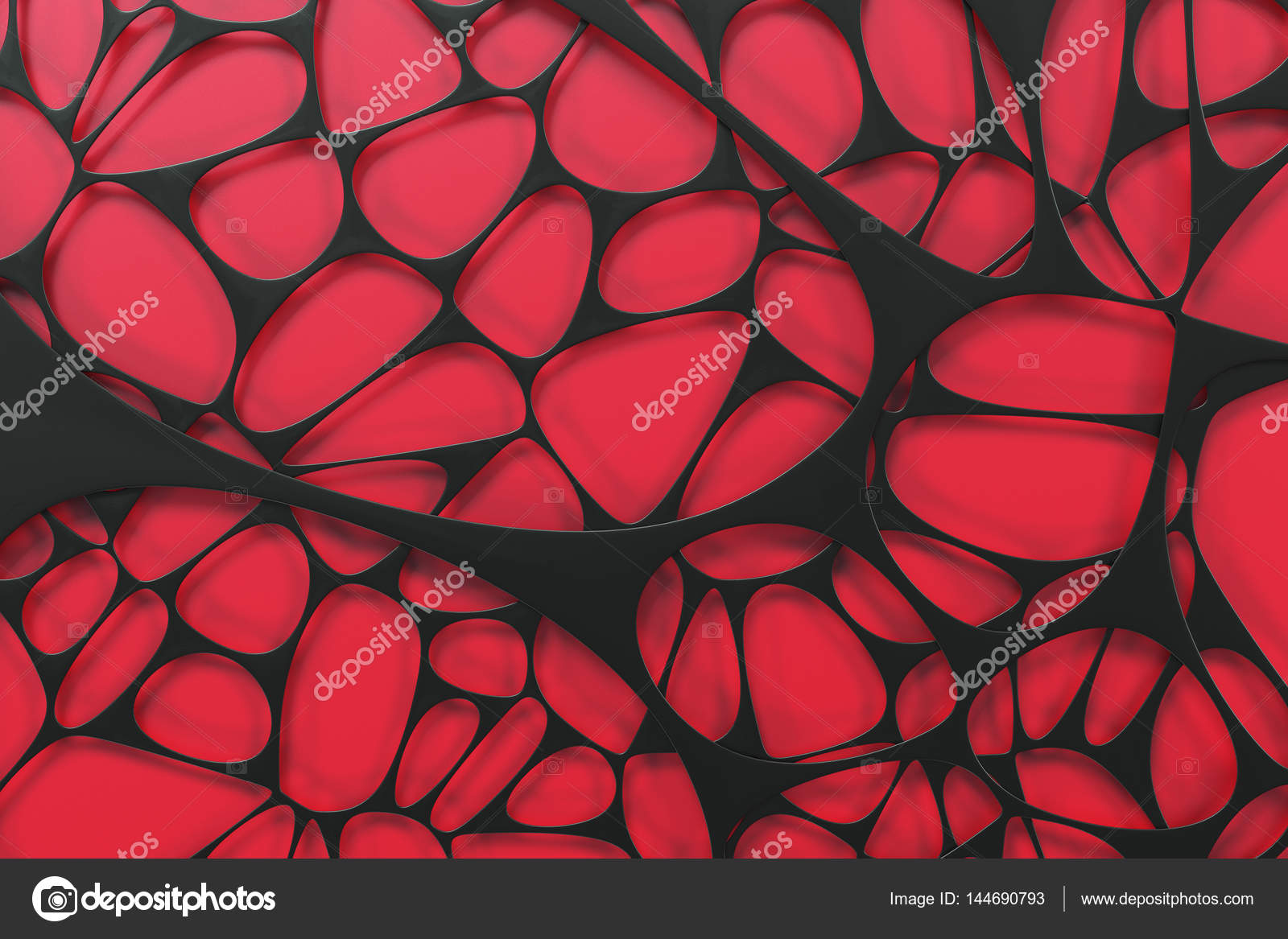 Black 3d voronoi organic structure on colored background — Stock Photo ...