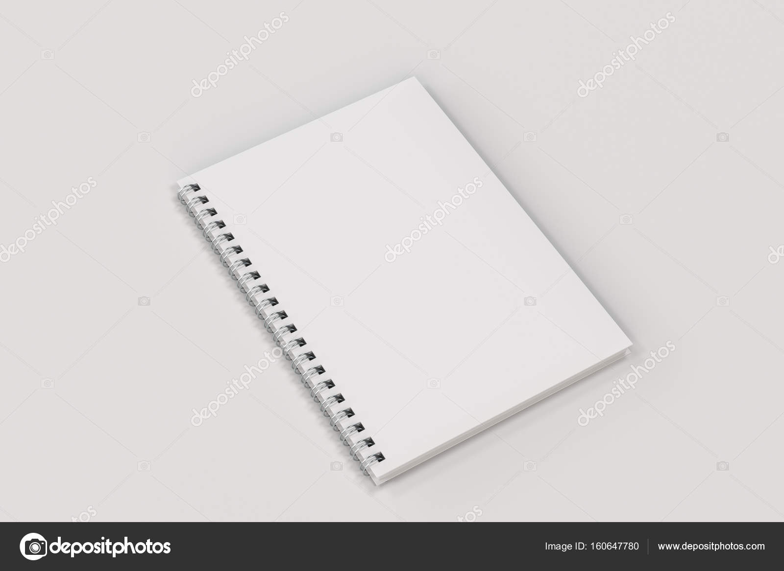 Closed notebook spiral bound on white background — Stock Photo ...