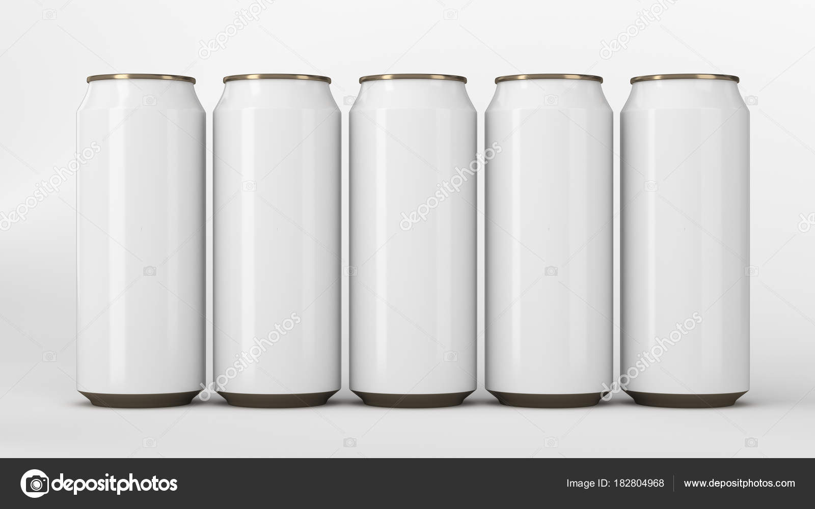 White soda cans standing in two raws on white background Stock Photo by ...