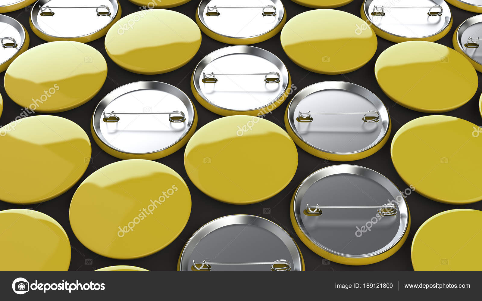 Blank yellow badges on black background — Stock Photo © eZebolov #189121800