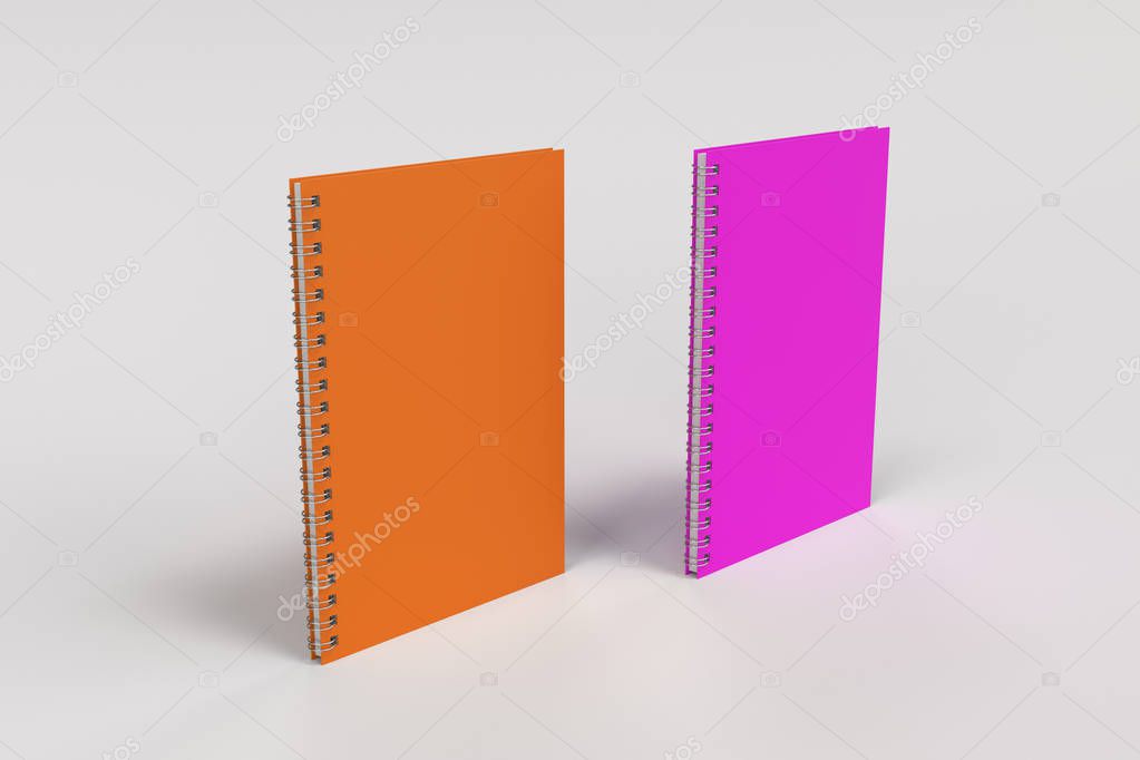 Two notebooks with spiral bound on white background — Stock Photo ...