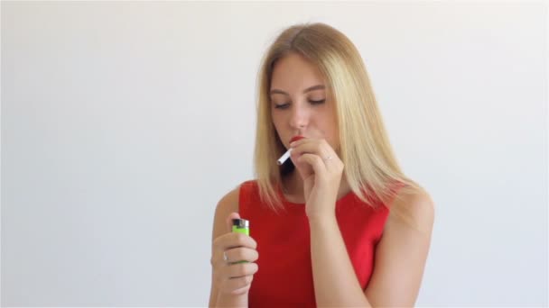 Young cute girl quits smoking — Stock Video © GreenMF #125116682