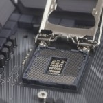 Intel LGA 1151 cpu socket on motherboard Computer PC Stock Photo by ...