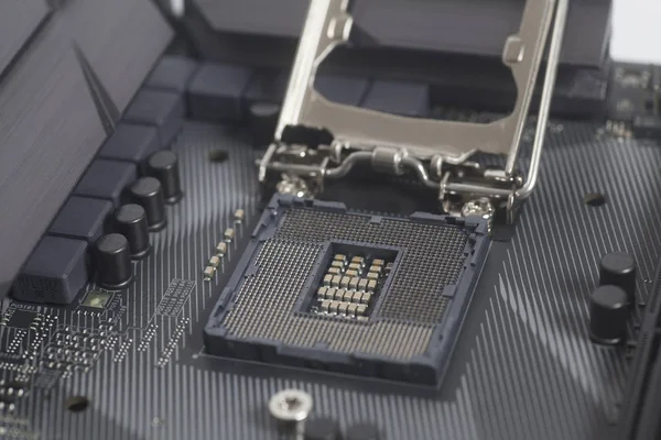 Intel LGA 1151 cpu socket on motherboard Computer PC — Stock Photo ...