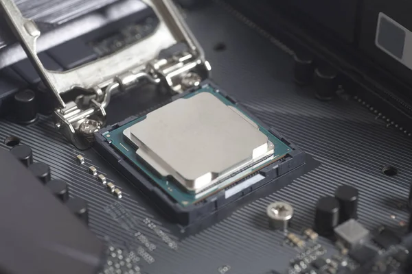 Intel LGA 1151 cpu socket on motherboard Computer PC Stock Photo by ...