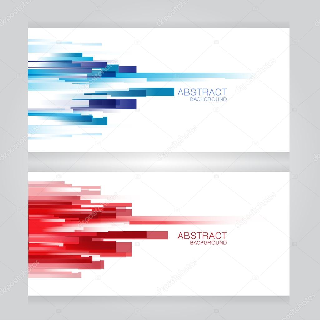 Vector set of three banners abstract headers with blue red recta Stock ...