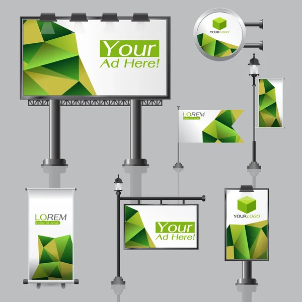 Vector Outdoor advertising design for company with color circles Stock ...