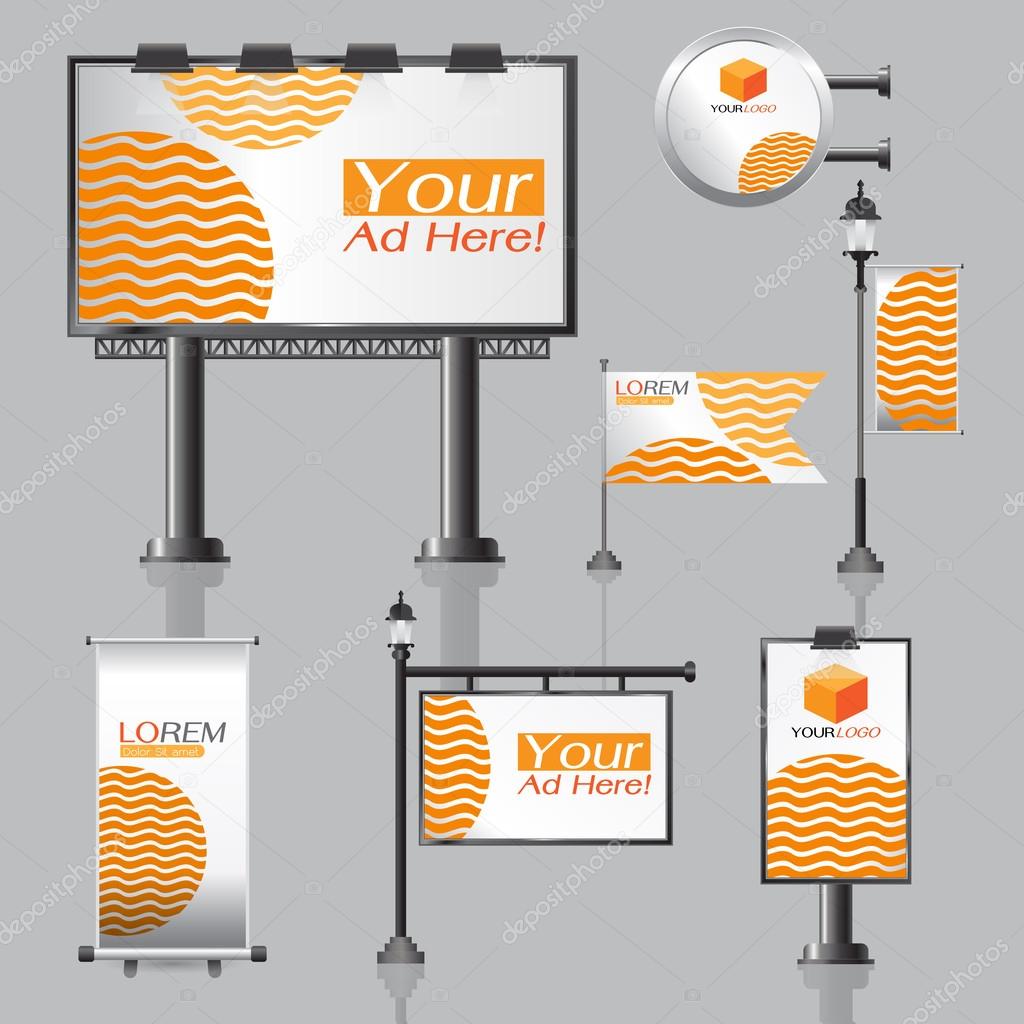 Vector Outdoor advertising design for company with color circles Stock ...