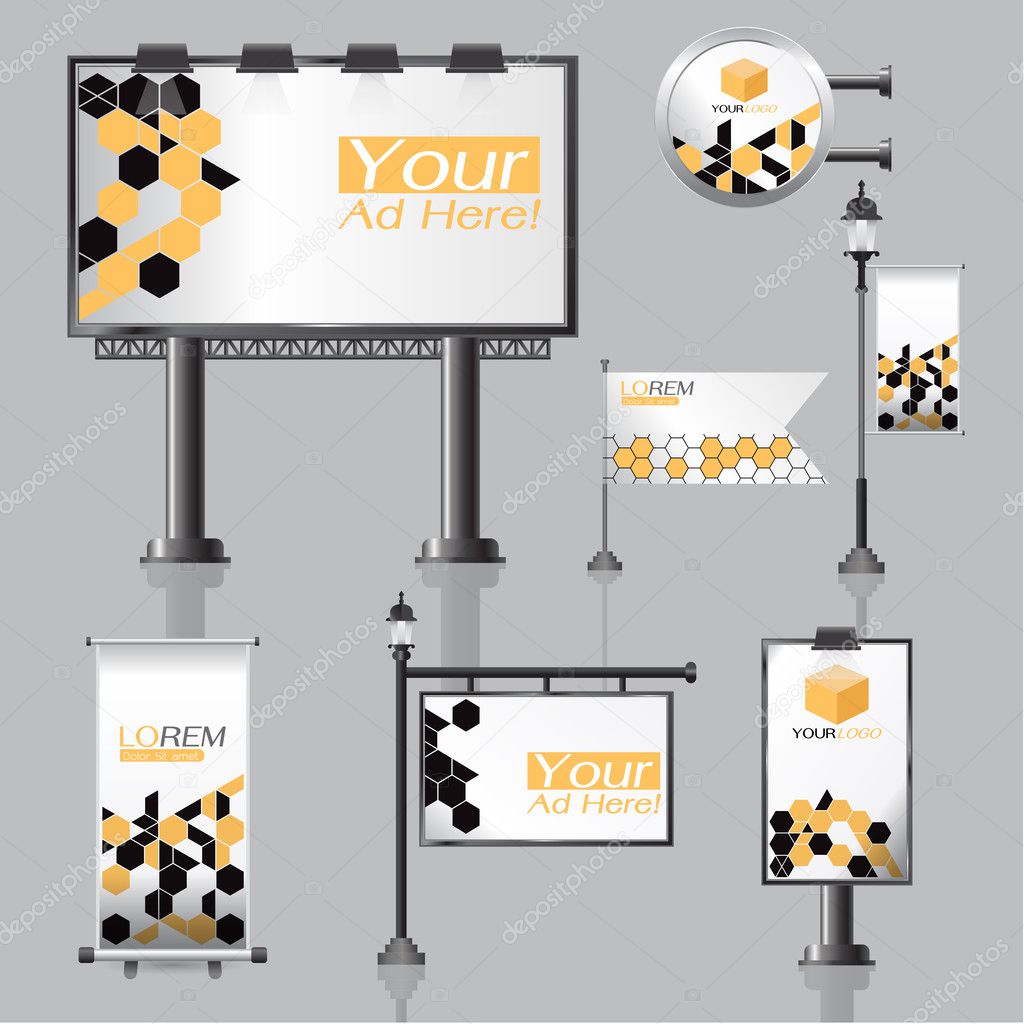 Vector Outdoor advertising design for company with color circles Stock ...