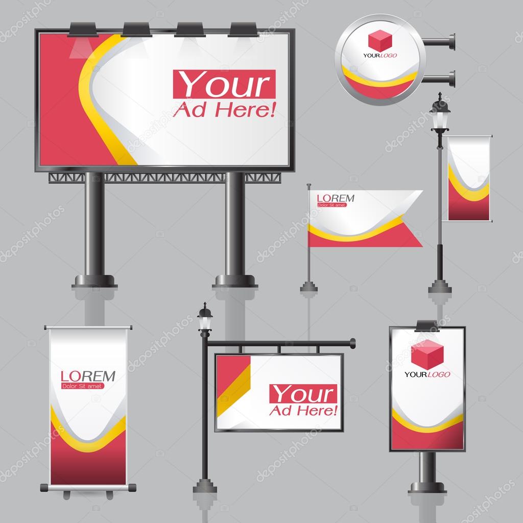 Vector Outdoor advertising design for company with color circles Stock ...