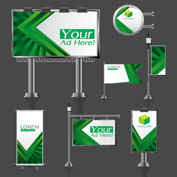 Vector Outdoor advertising design for company with color circles Stock ...