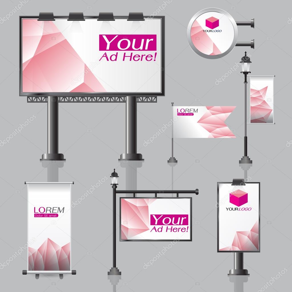 Vector Outdoor advertising design for company with color circles Stock ...