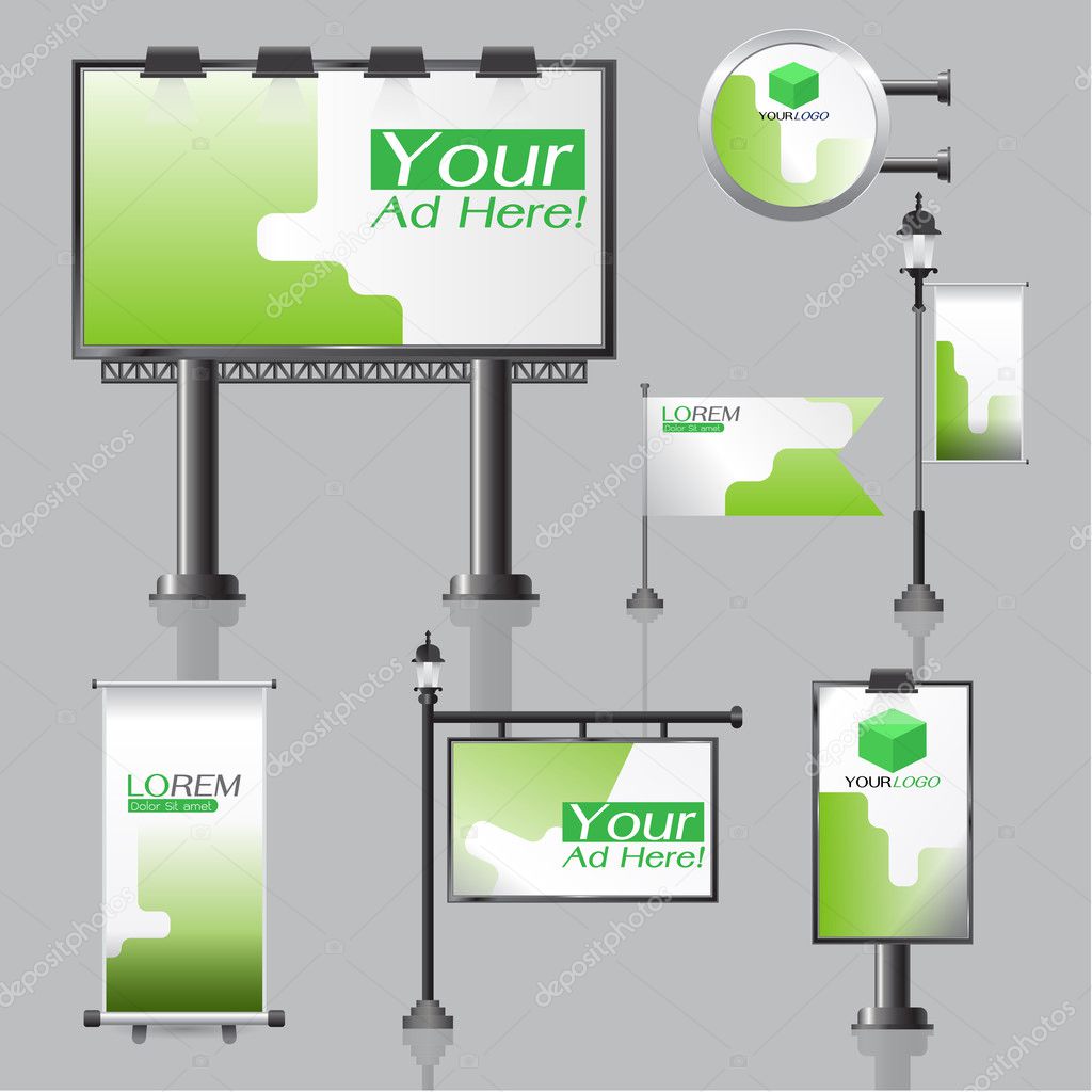 Vector Outdoor advertising design for company with color circles Stock ...