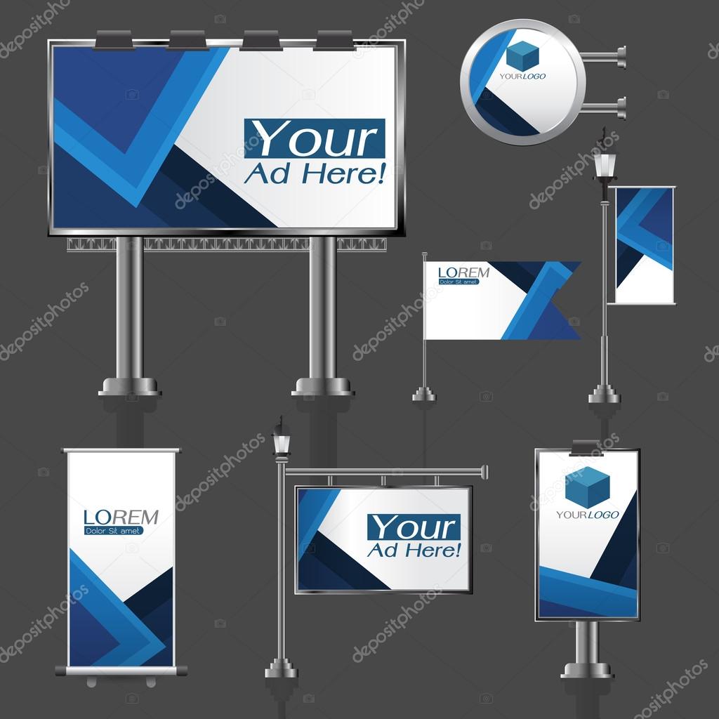 Vector Outdoor advertising design for company with color circles Stock ...