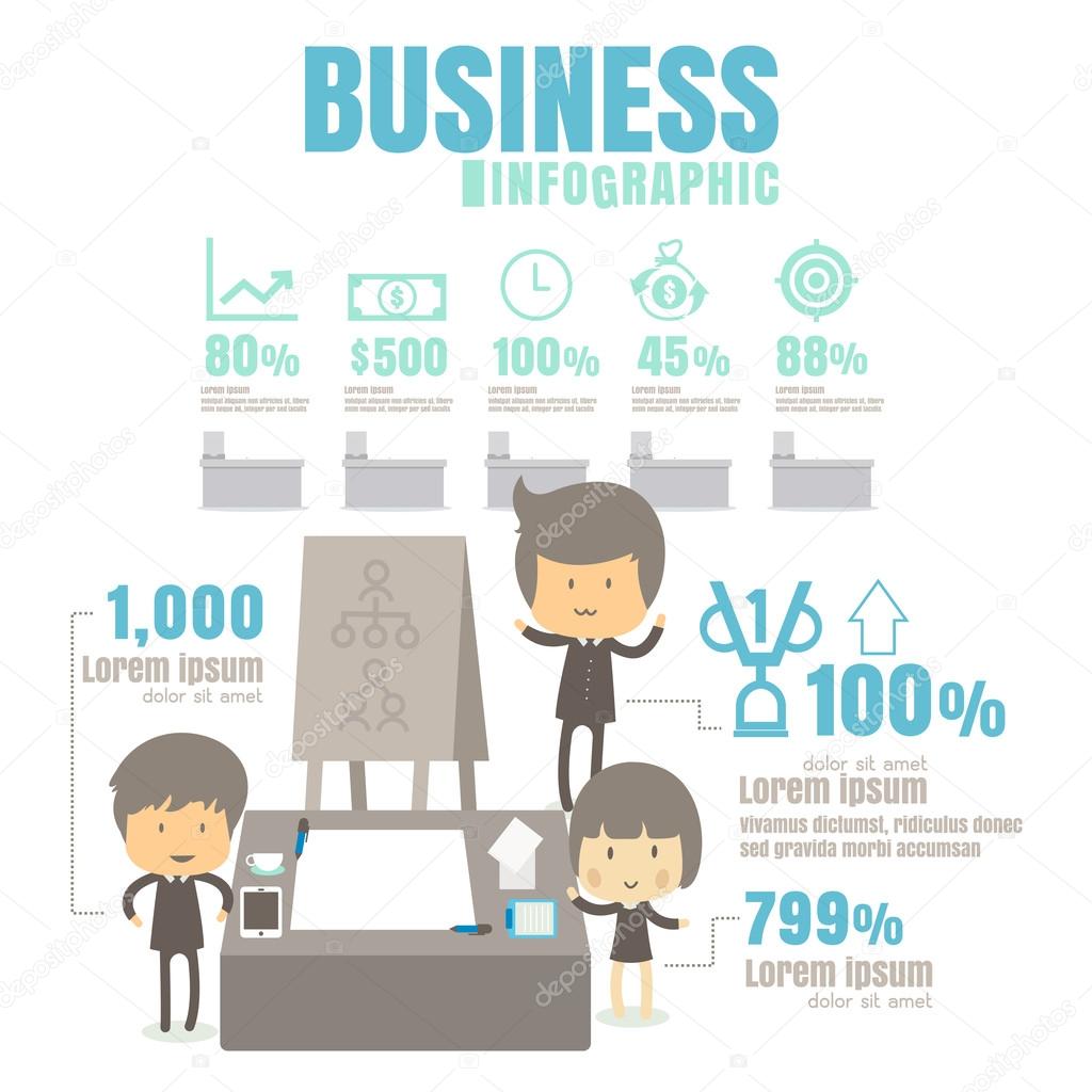 Infographic Business Team work, success, communication, profits. Stock ...