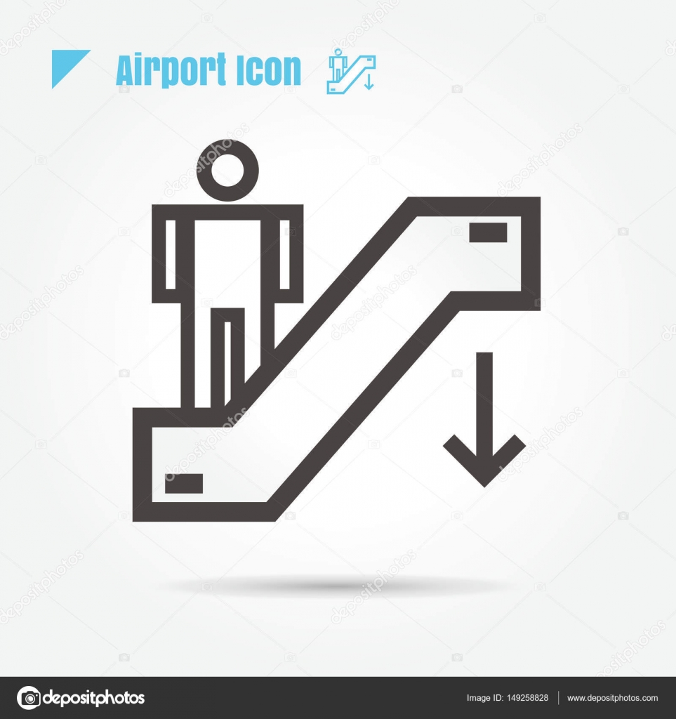 Icon airport Down elevator thin line for web , modern minimalist Stock ...