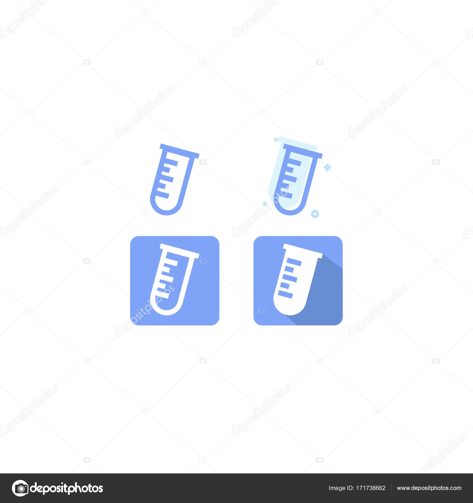 Test tube. blue icons used in hospital. on white background. web Stock ...