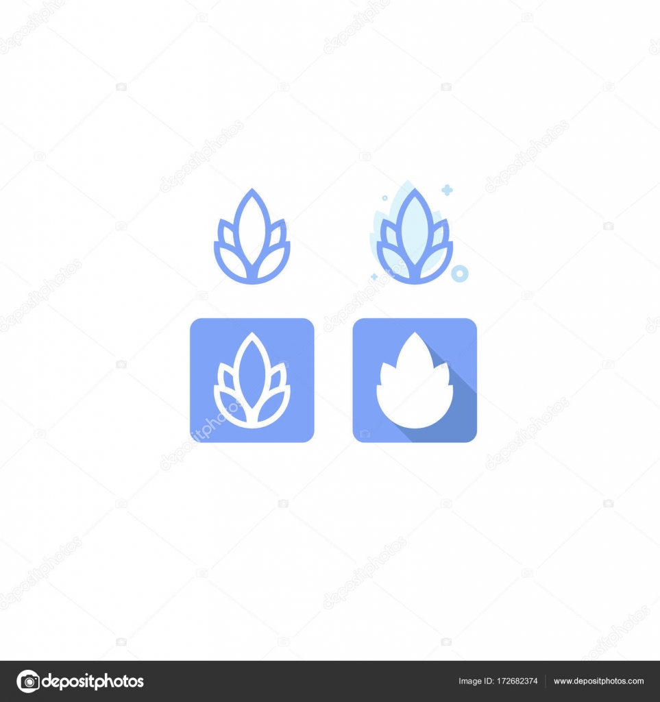 Icono loto vector azul sobre fondo blanco. logo. web. Símbolos . Vector ...