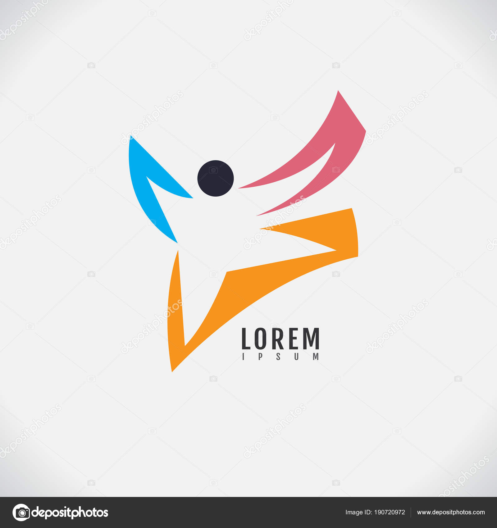 Vector image of an human design on white background. sport, logo Stock ...