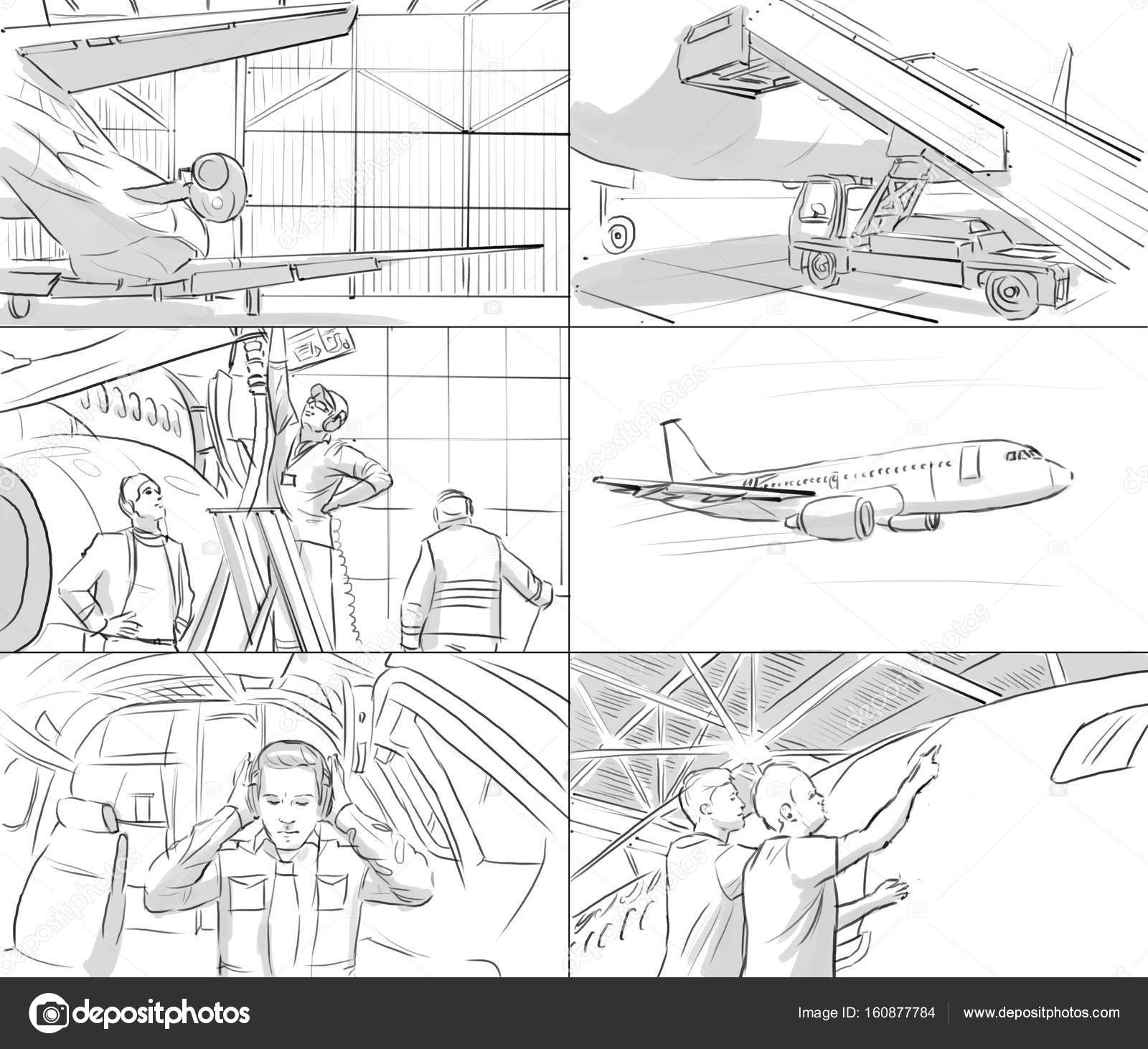 Storyboard with airplane Stock Photo by ©skmp 160877784