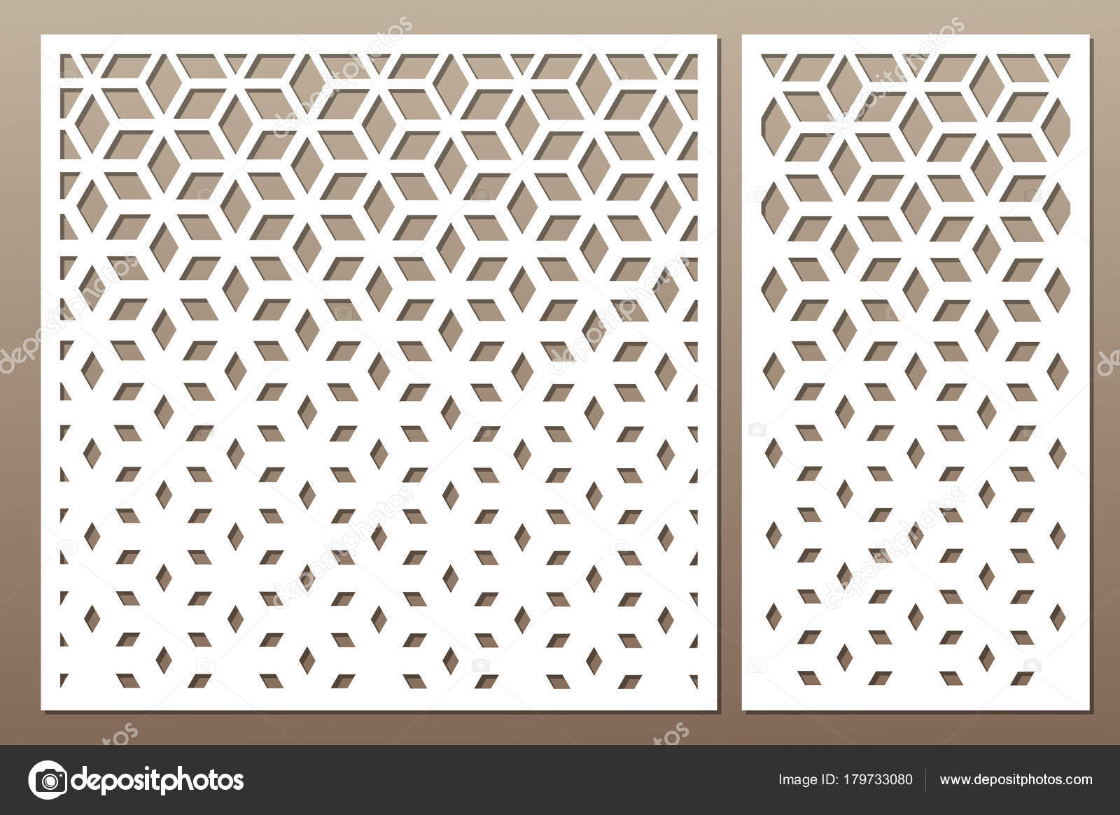 Set decorative card for cutting. Square pattern. Laser cut. Ratio 1:1 ...