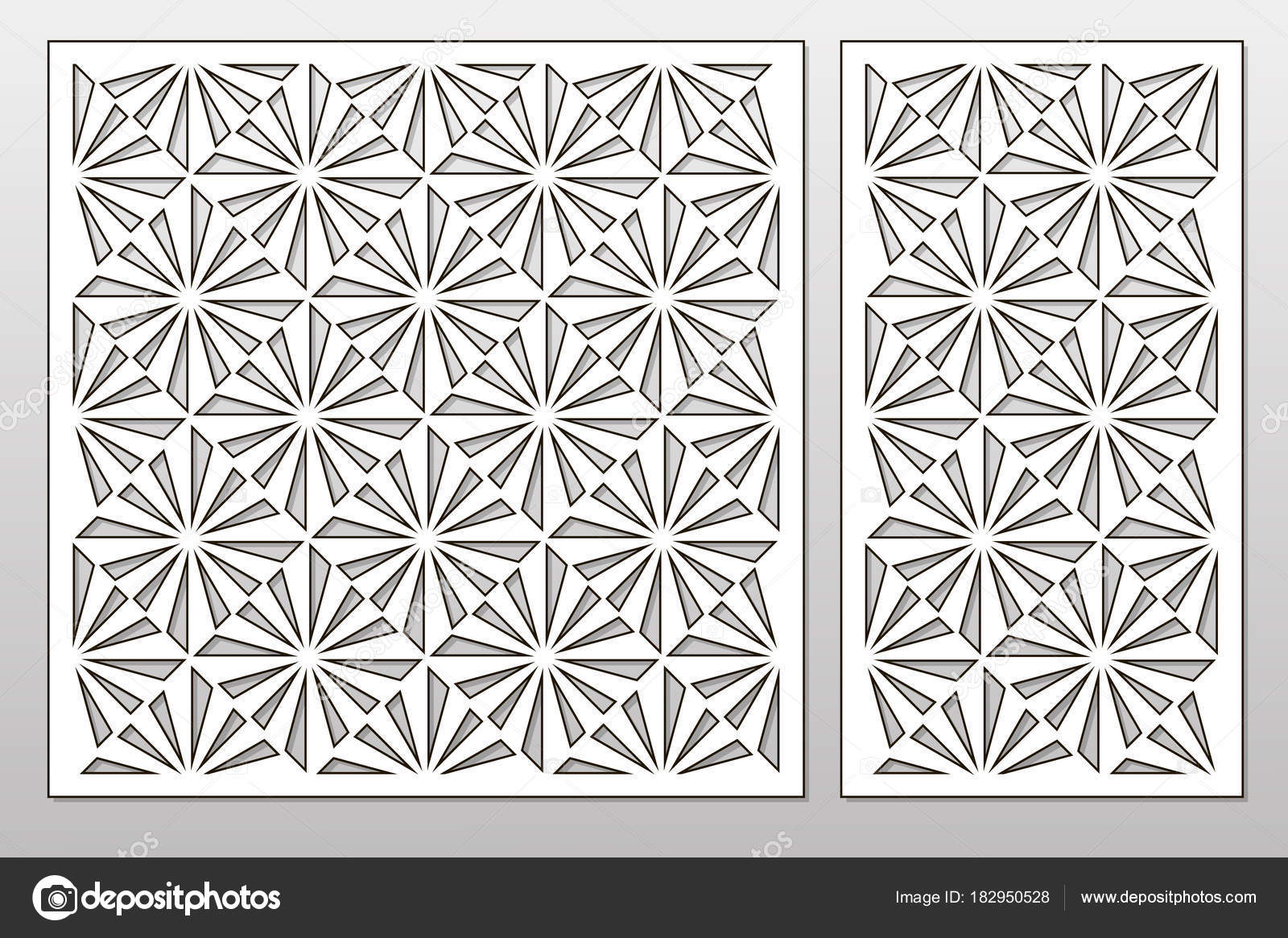 Template for cutting. Square, optical pattern. Laser cut. Set ratio 1:1 ...