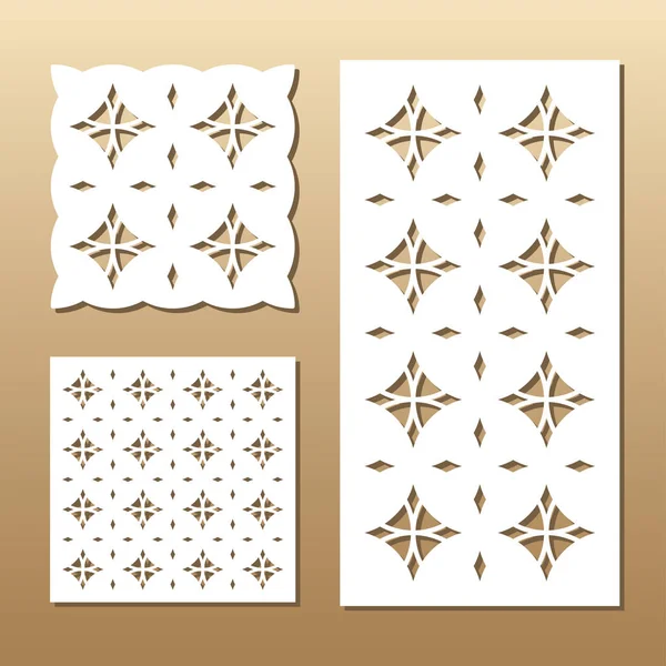 Template for cutting. Geometric line, square pattern. Laser cut. ratio ...