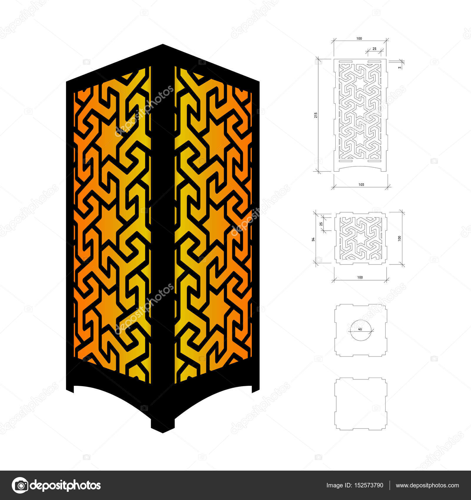 Cut out template for lamp Stock Vector by ©midonova.tamara 152573790